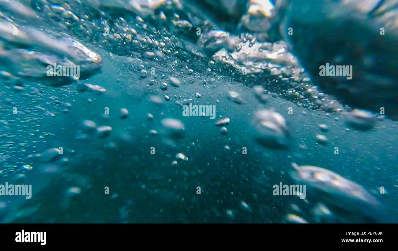 Photo under water from the pool water Park with bubbles Stock Photo - Alamy