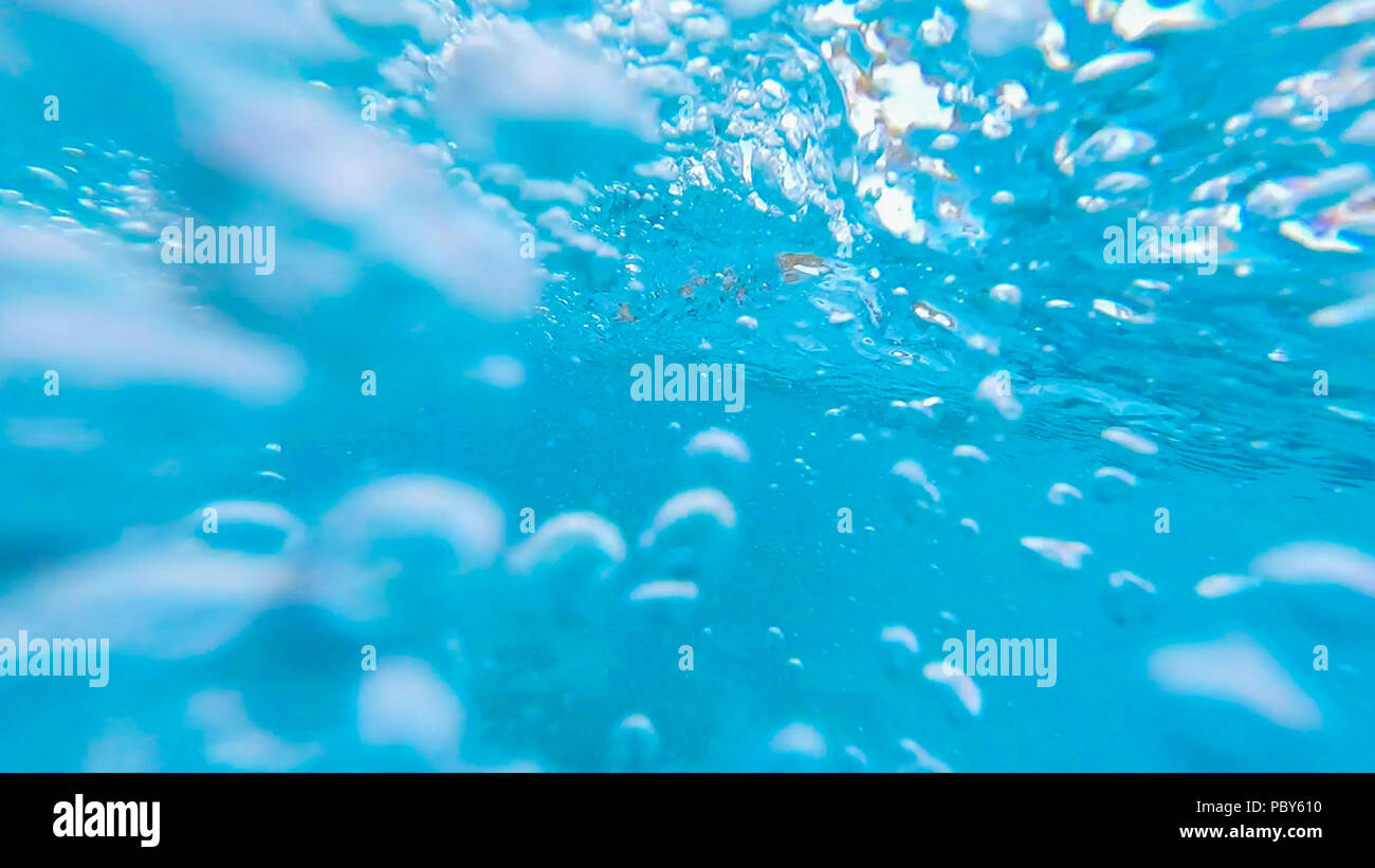 Photo under water from the pool water Park with bubbles Stock Photo - Alamy