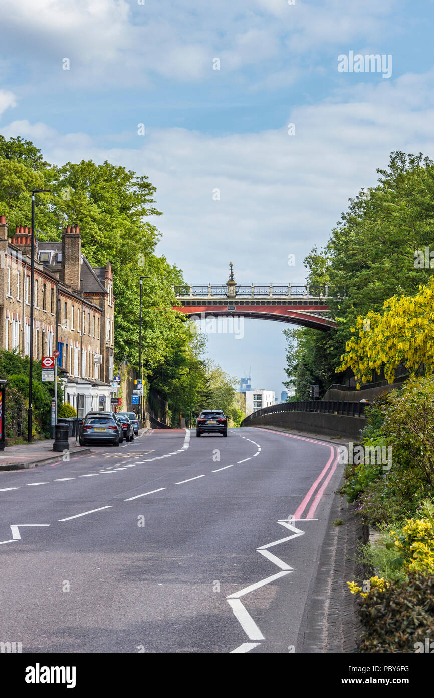 The famous Victorian Archway Bridge, built in 1897 to replace the ...