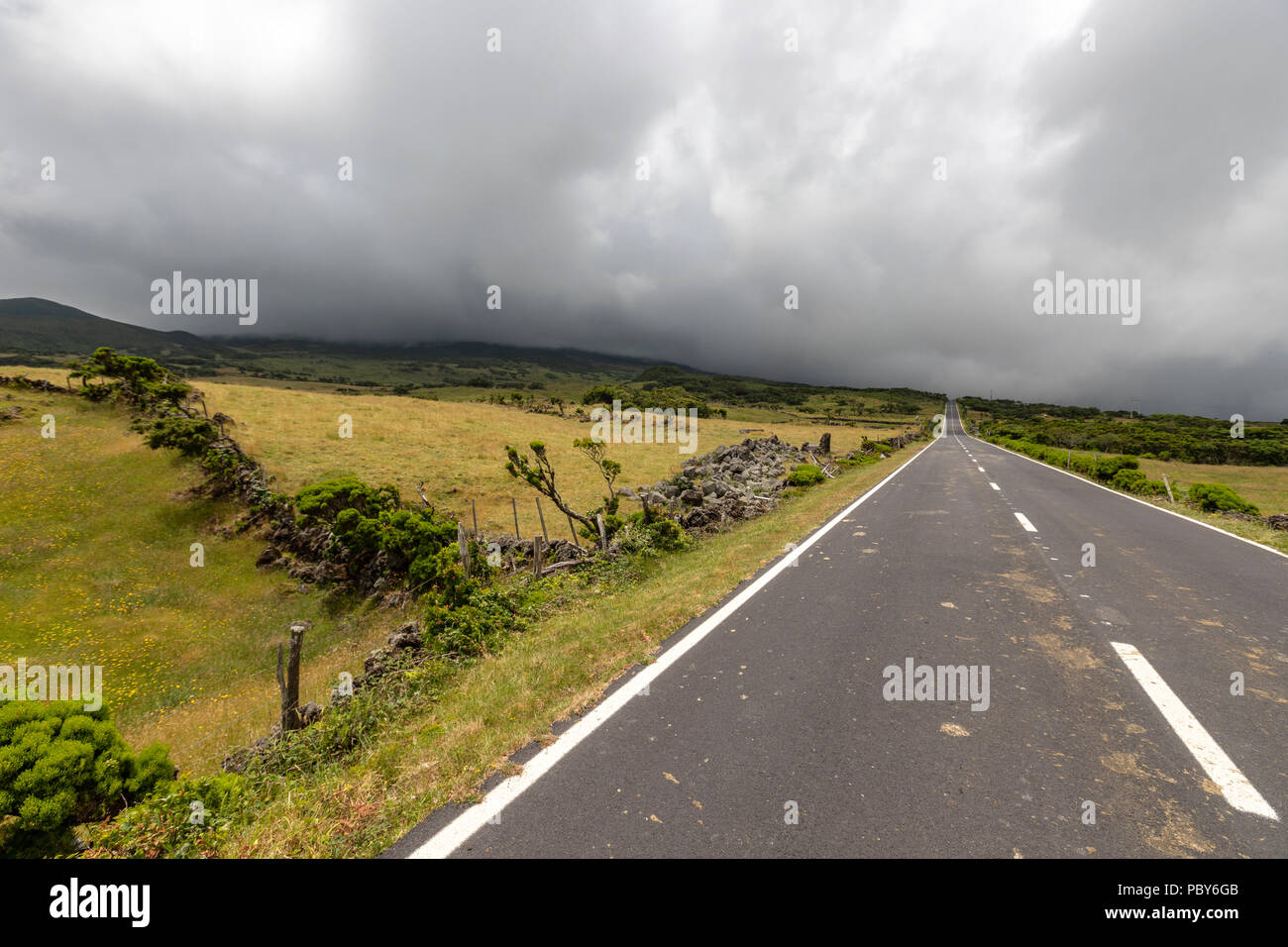 Landscape along EN3 longitudinal road northeast of Mount Pico, Pico ...