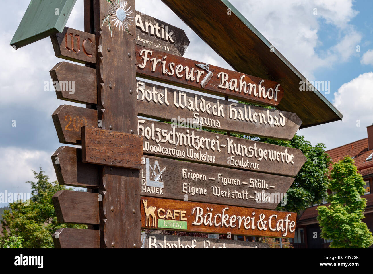 Typical street sign in the Black Forest Stock Photo - Alamy