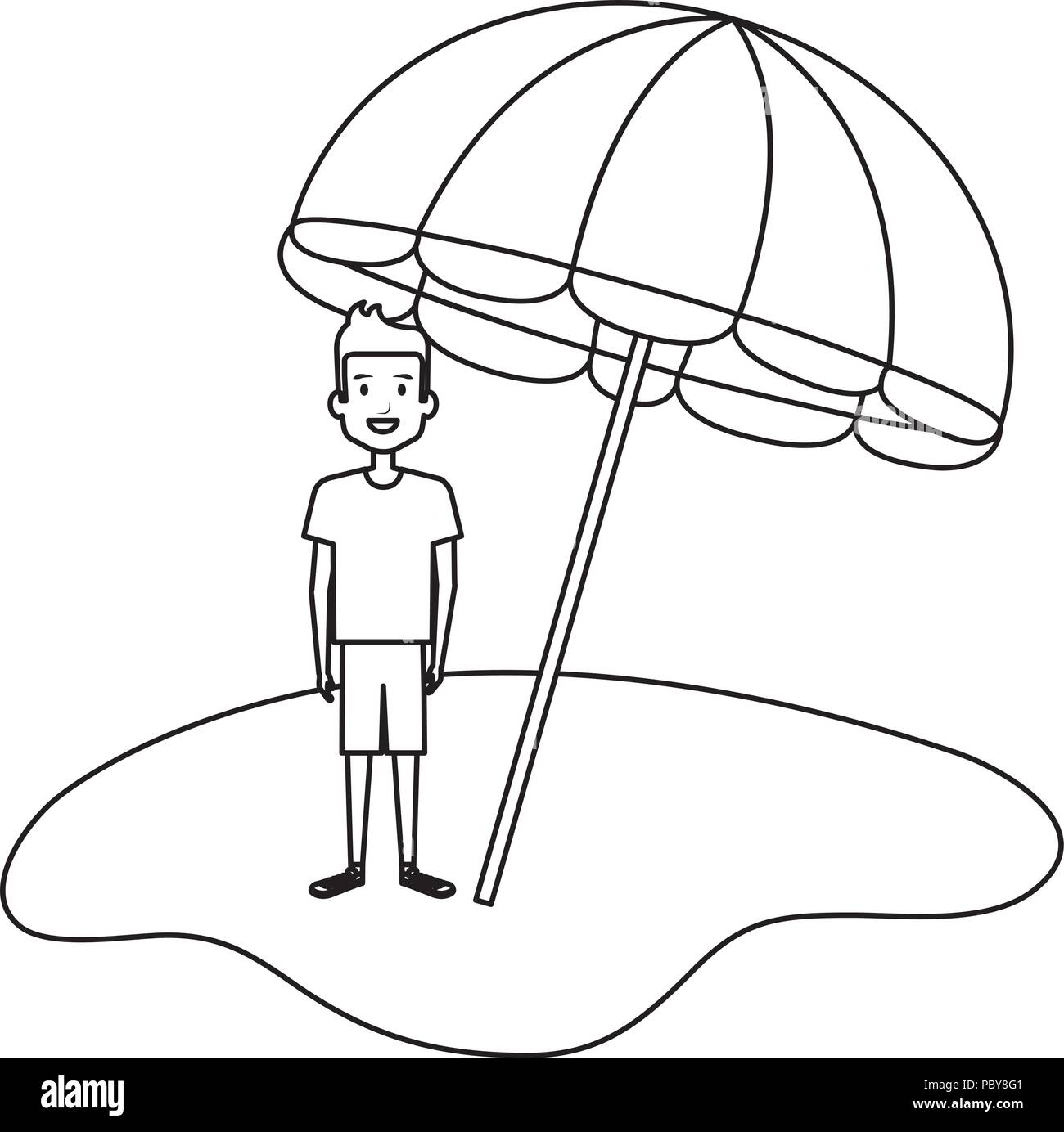 Boy sun protection beach Stock Vector Images - Alamy