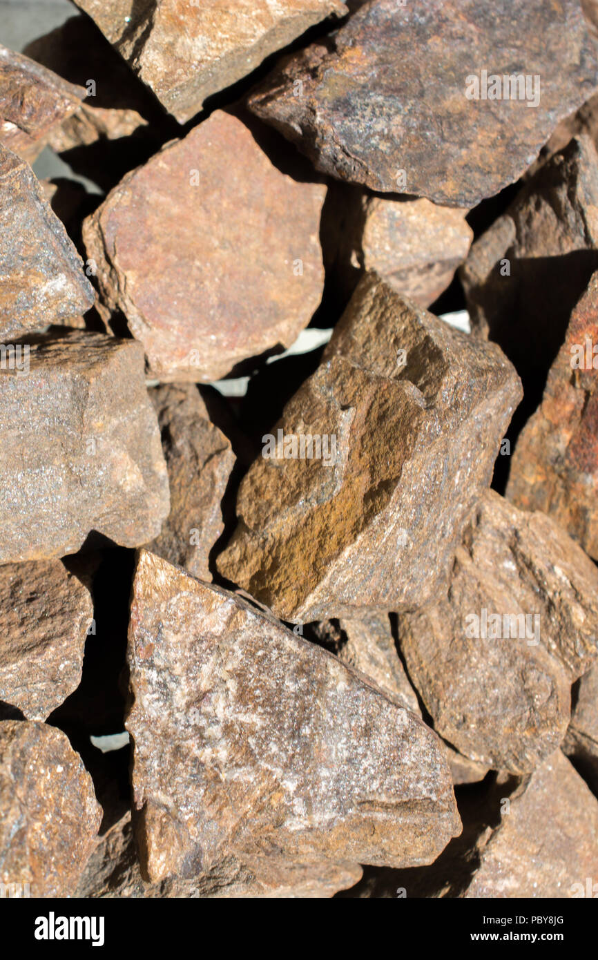 Bronzite gemstone as natural mineral rock specimen Stock Photo - Alamy