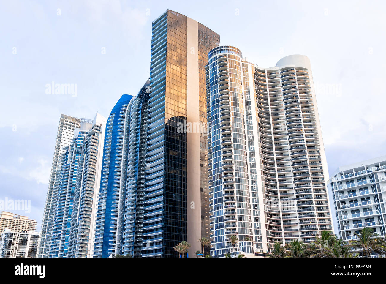 Sunny Isles Beach, USA cityscape skyline of apartment condo hotel ...