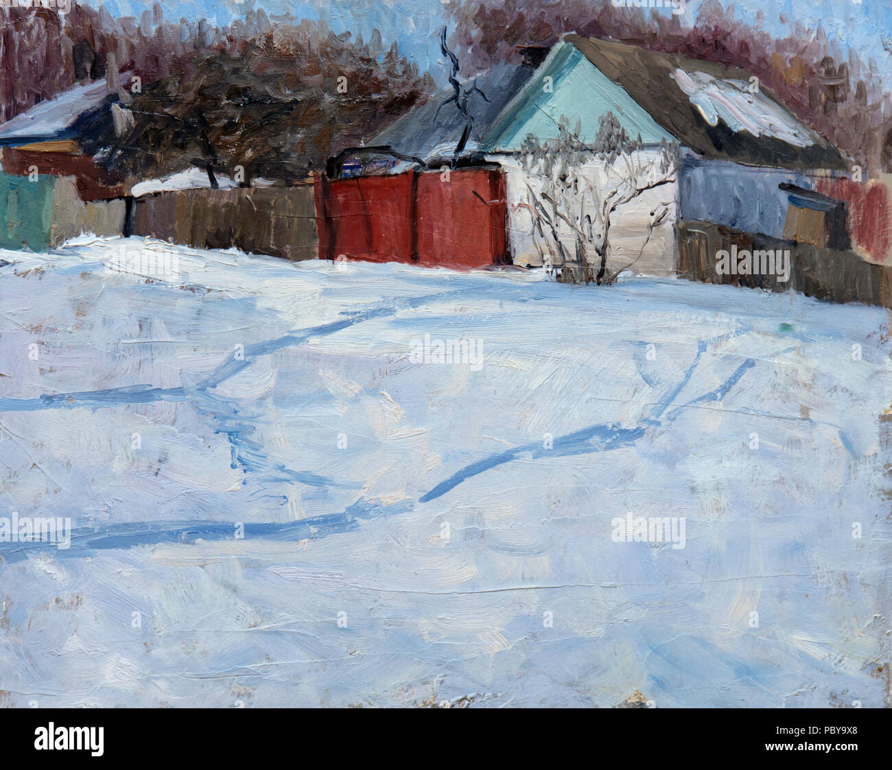 landscape, oil painting, hand made Stock Photo - Alamy