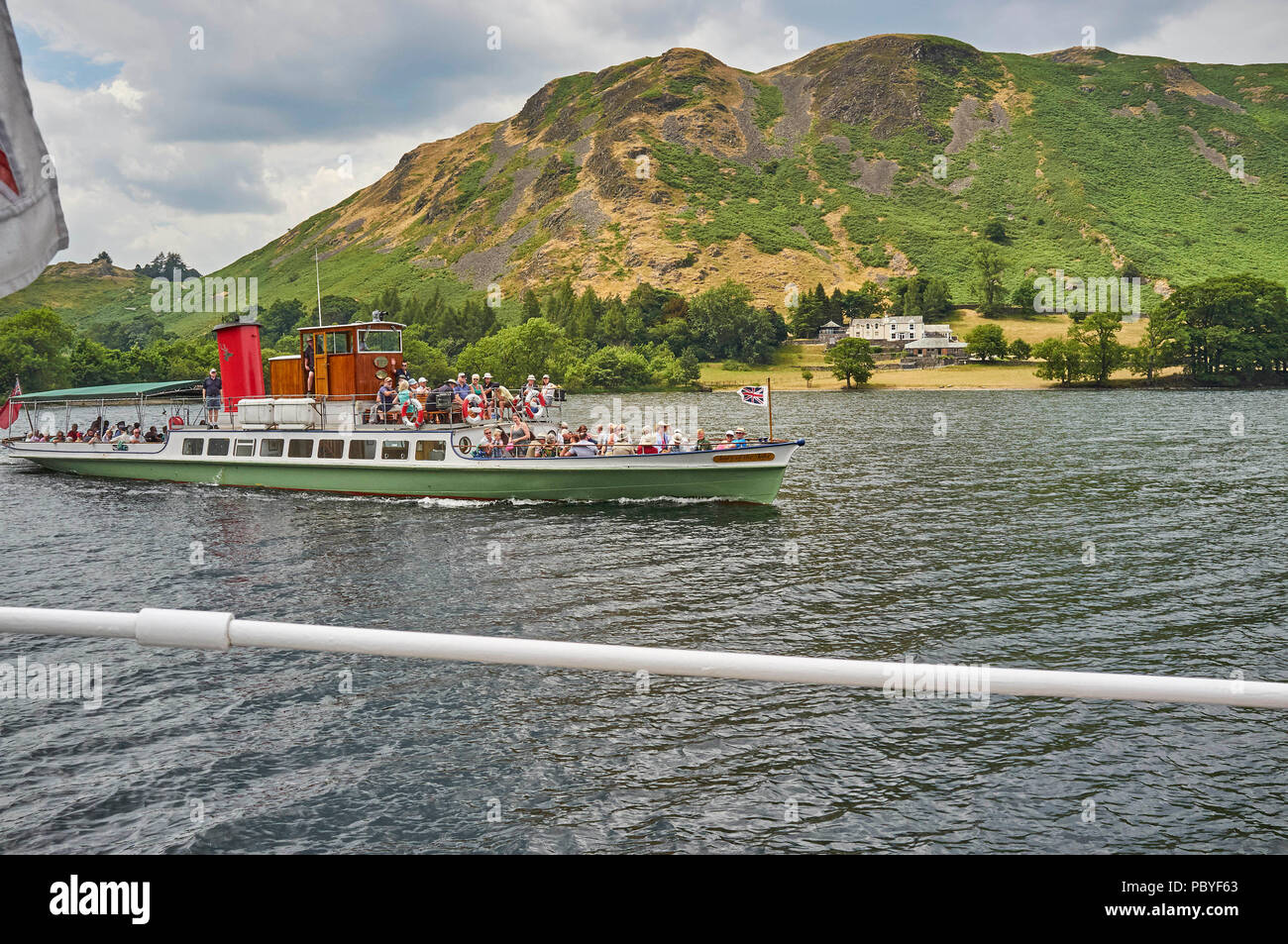 Steamer tourist ships on Ullswater, Lake District, North West England ...