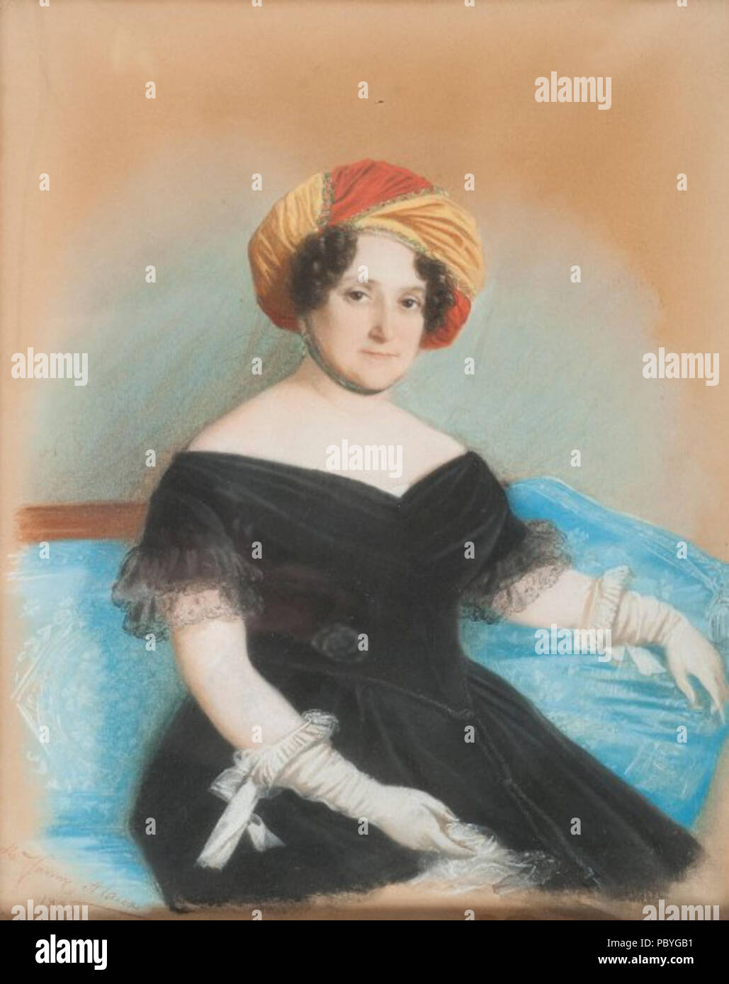 202 Fanny Alaux - Portrait d’une femme au turban Stock Photo - Alamy