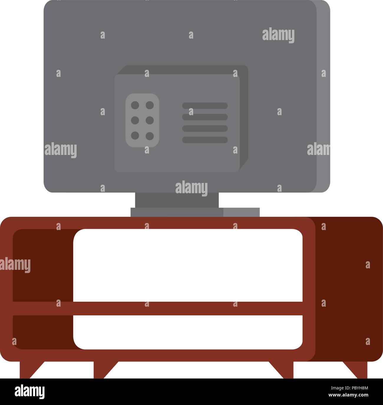 modern tv back in table wooden Stock Vector Image & Art - Alamy