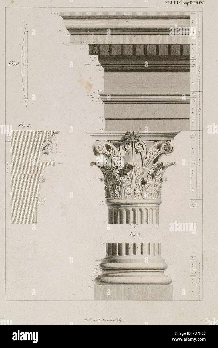 208 Fig 1 The capital and base of the half columns in the upper order ...