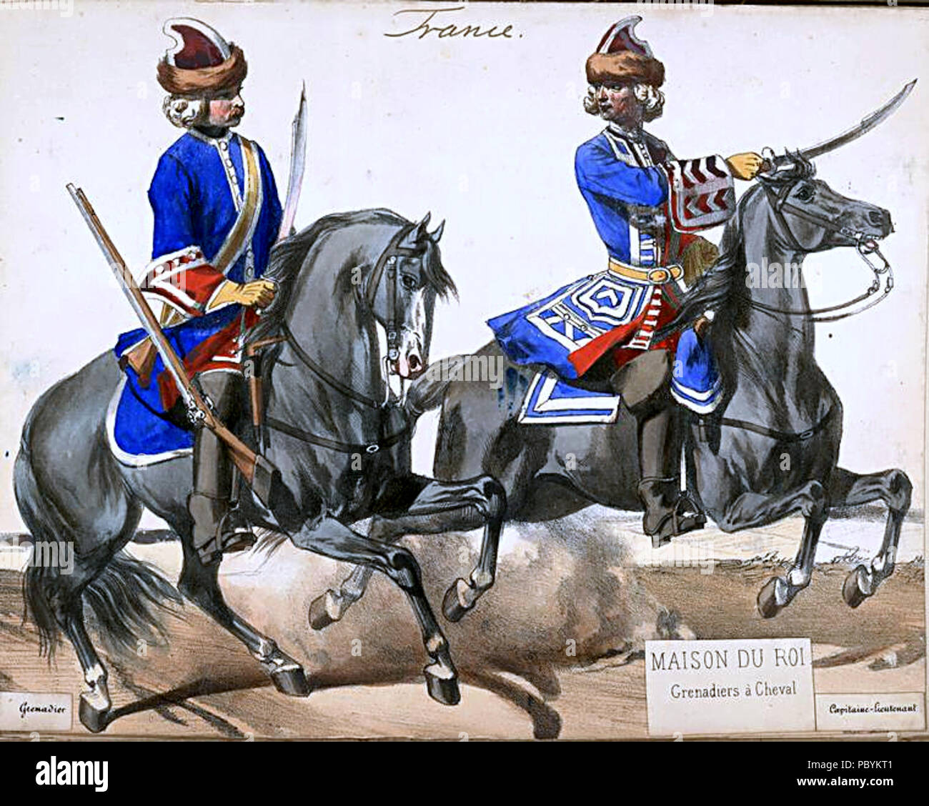 221 French mounted grenadiers of Louis XV Stock Photo - Alamy
