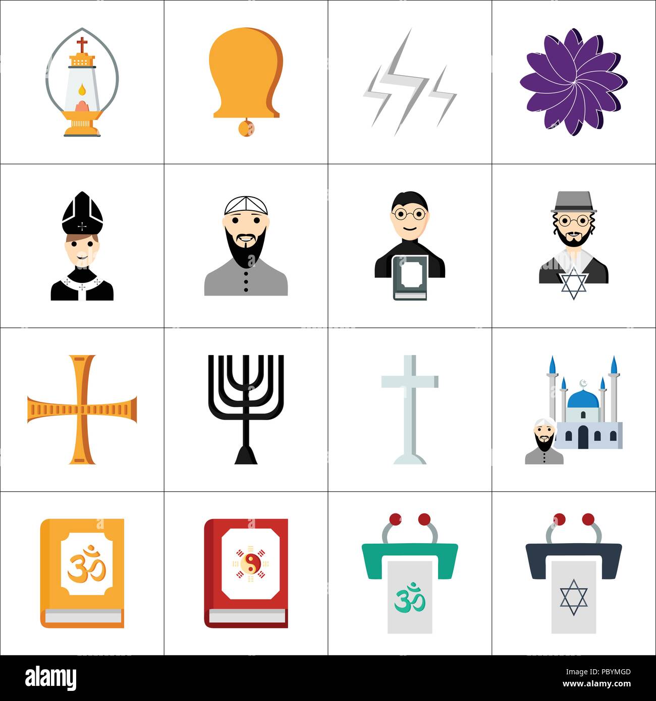 Religion icons set vector Stock Vector Image & Art - Alamy