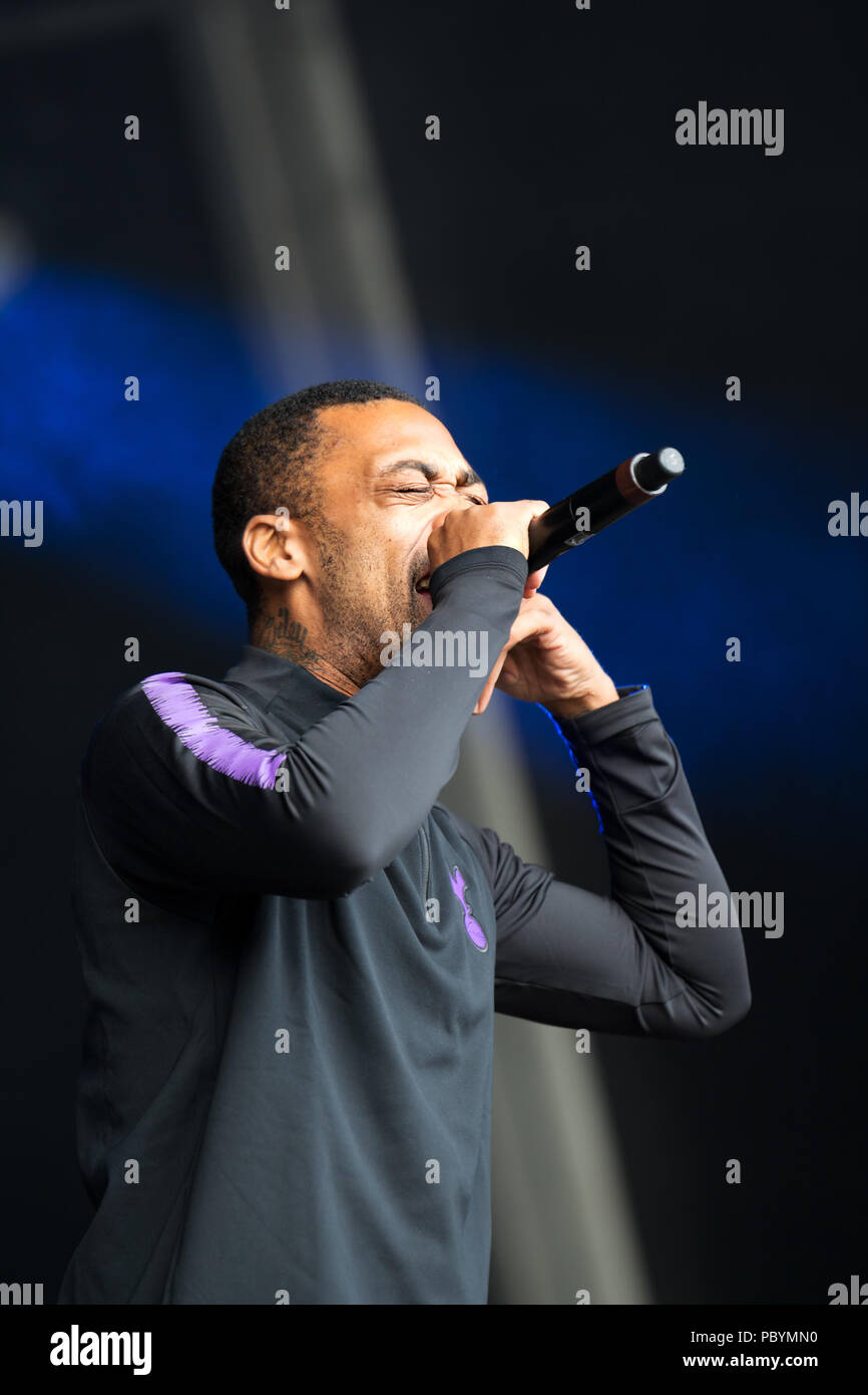 Example & DJ Wire performing on stage at the Liverpool International ...