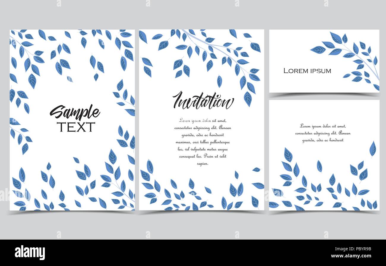 Vector illustration of leaves. Background with branches and leaves. Set ...