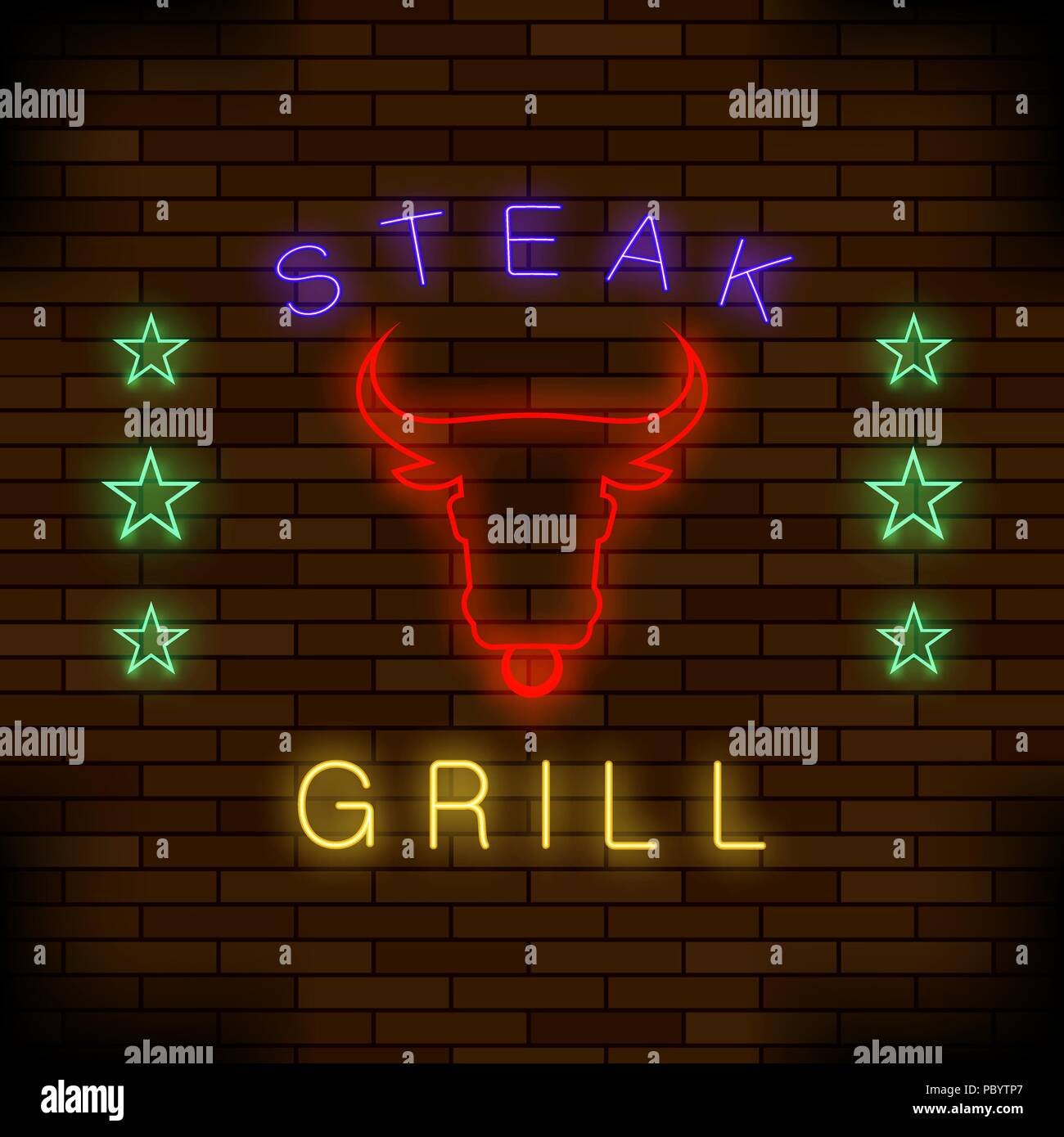 Bbq restaurant neon sign Stock Vector Images - Alamy
