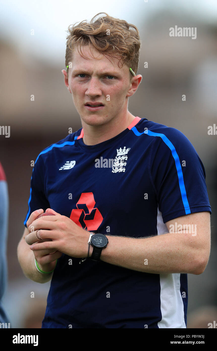 England's Dominic Bess during a nets session at Edgbaston, Birmingham ...