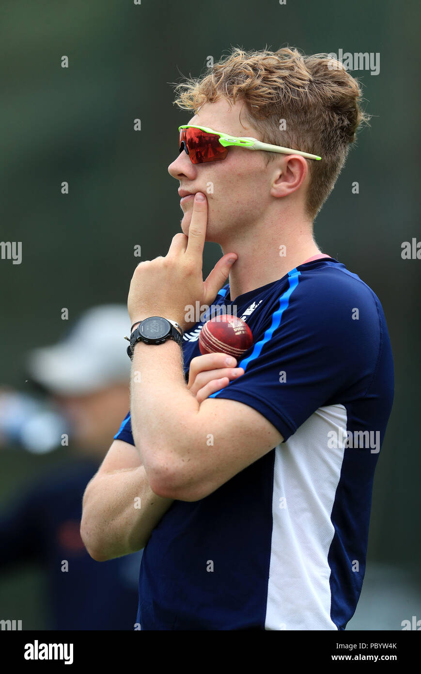 England's Dominic Bess during a nets session at Edgbaston, Birmingham ...