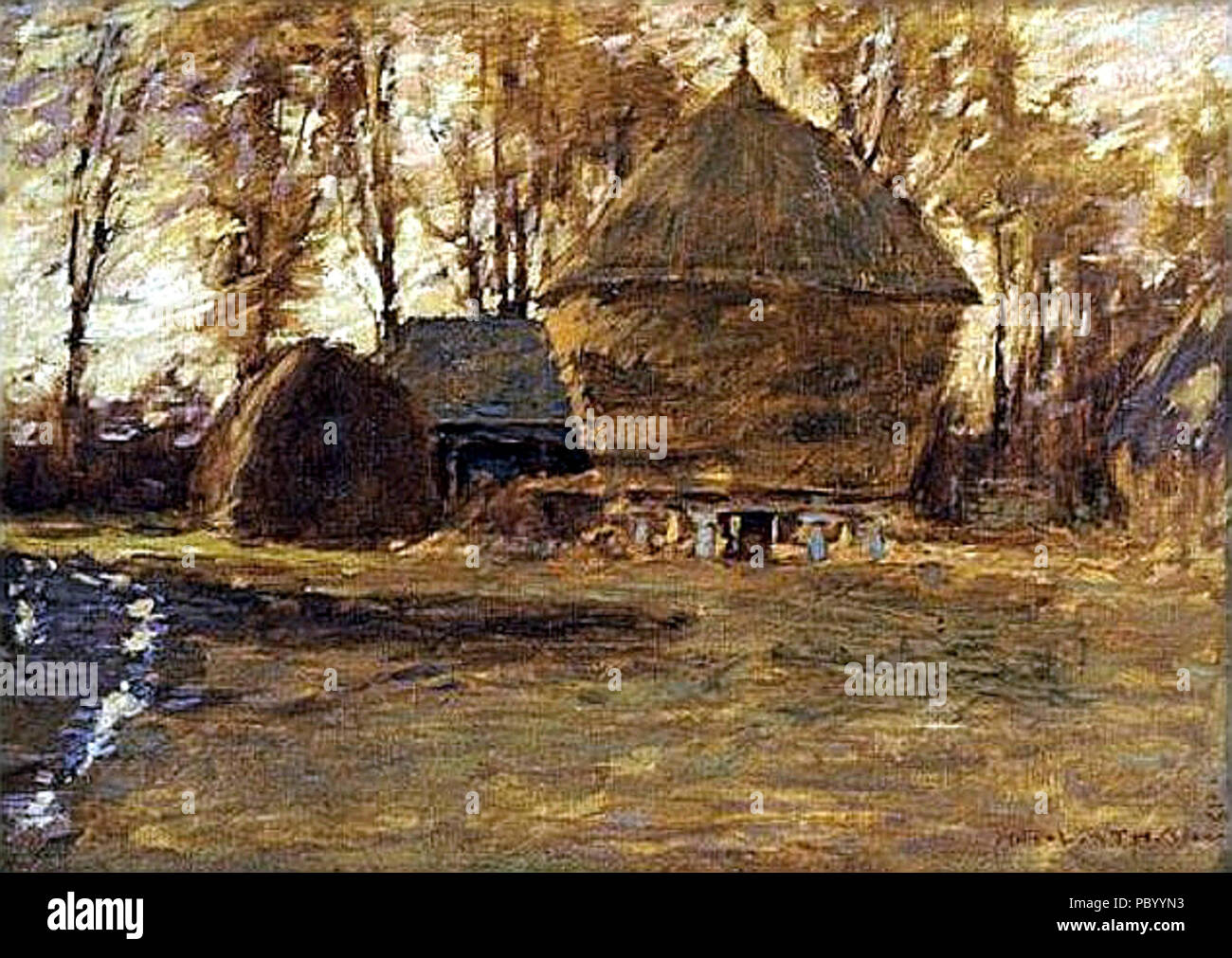 274 Henry Herbert La Thangue - Sussex Hayricks Stock Photo - Alamy