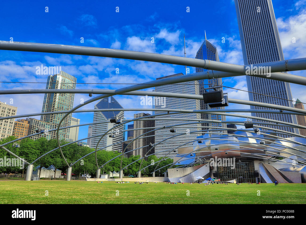 Chicago, Illinois, USA - June 23, 2018 - Jay Pritzker Pavilion in ...