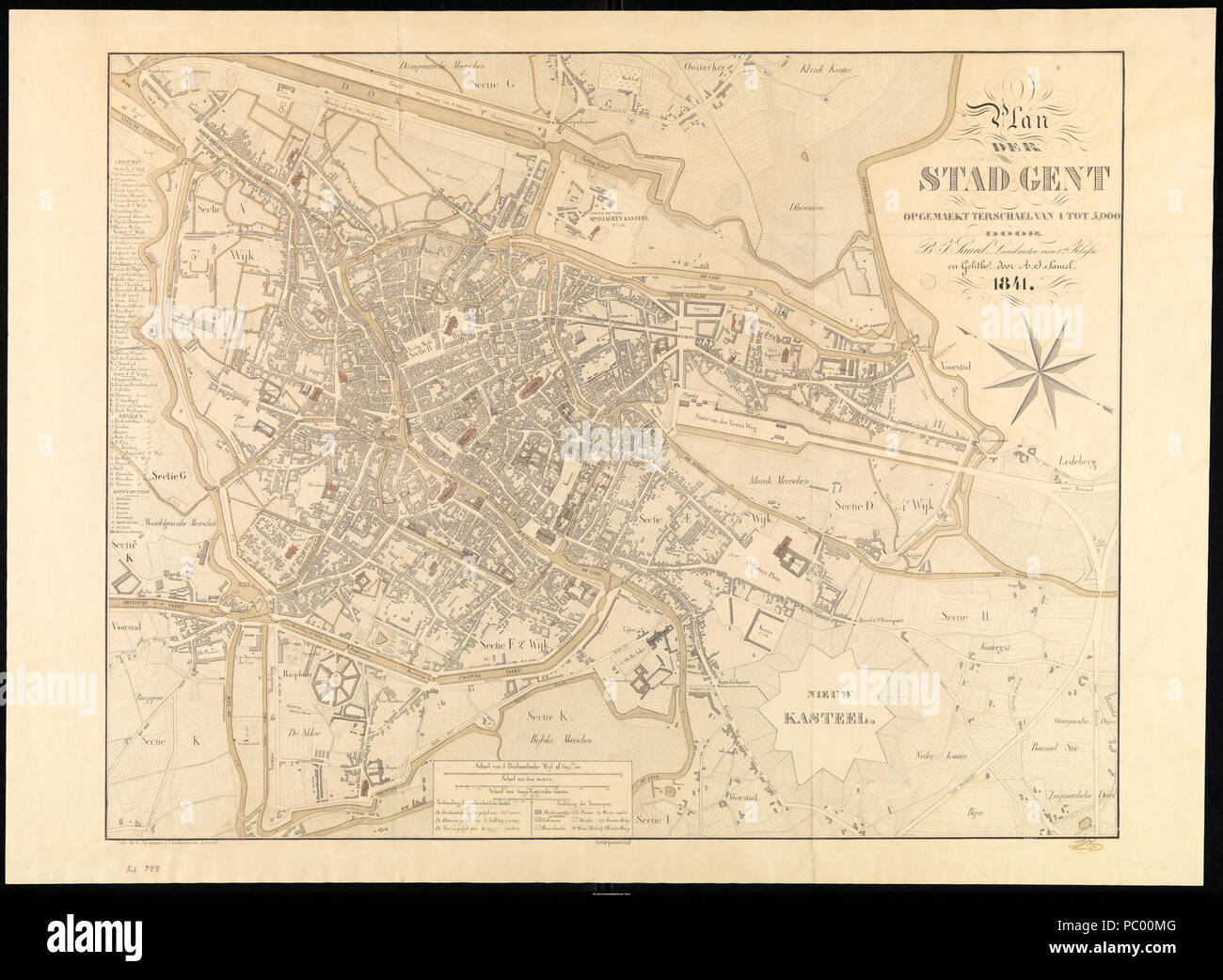278 High res map of Ghent by Saurel Stock Photo - Alamy