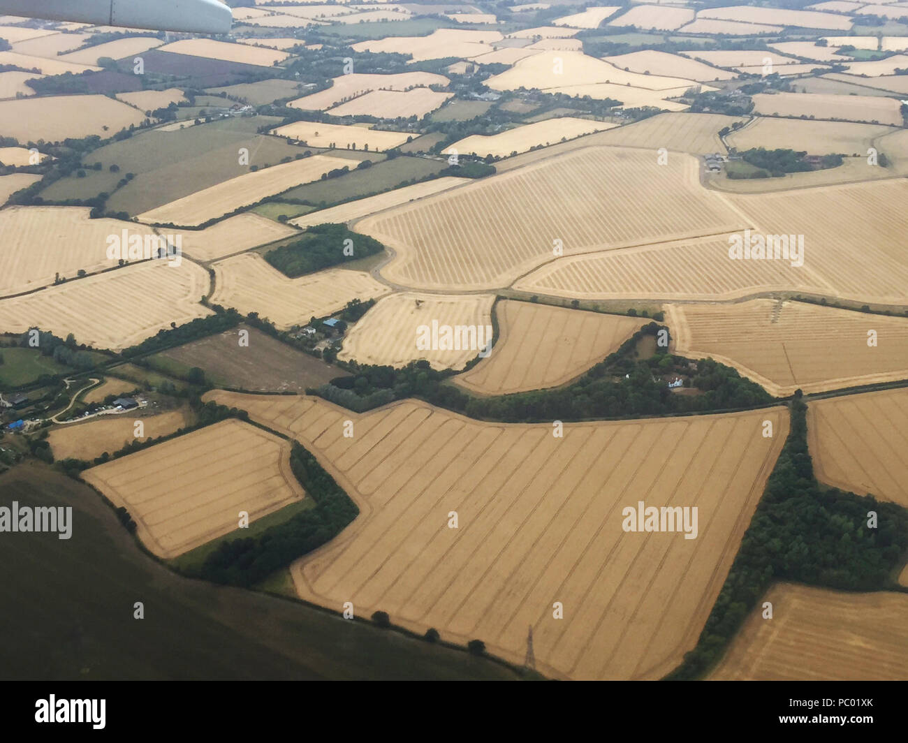 Aerial view over agricultural fields Stock Photo - Alamy