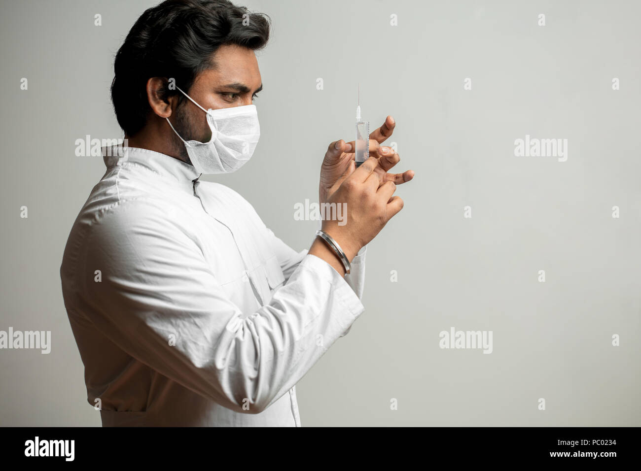 man trying to relieve the pain. give a medication.heal the sick. side ...