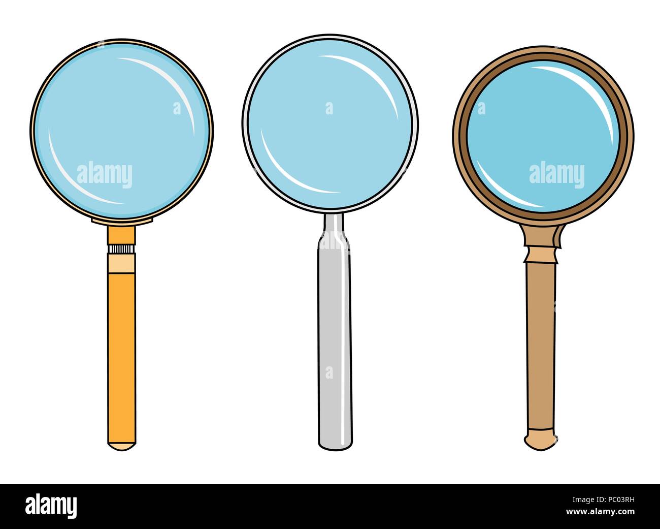 magnifying glass object set Isolated on white Stock Vector Image & Art ...