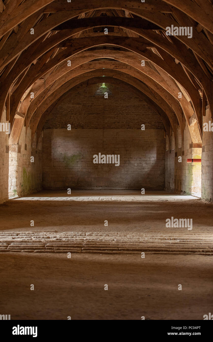 Interior of 14th Century Tithe Barn, Bradford-on-Avon, Wiltshire Stock ...