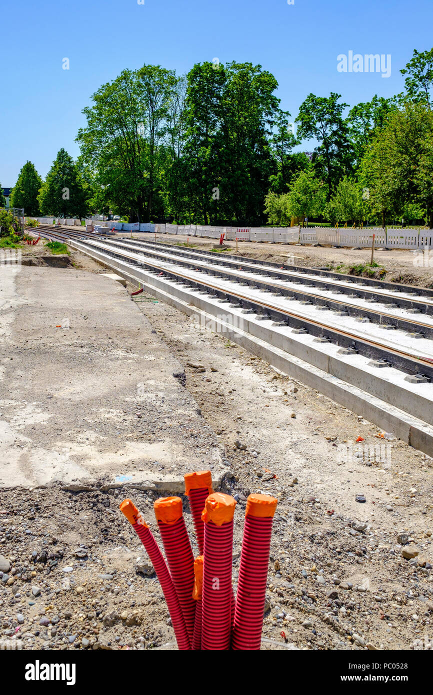 Red power pipes and outlets hi-res stock photography and images - Alamy