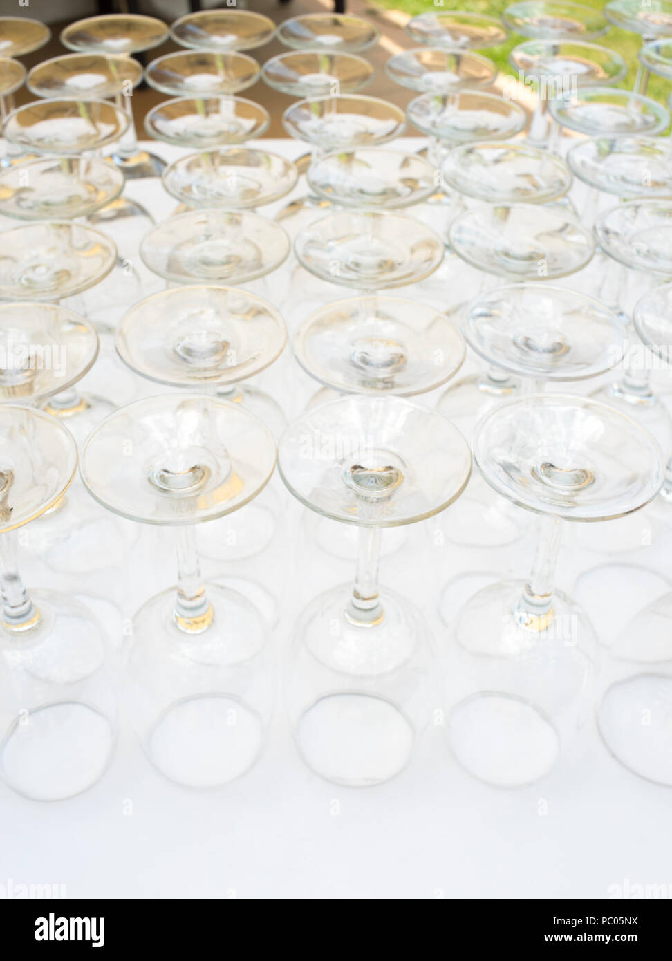Red or white wine glasses in luxury hotel wedding party ready for ...