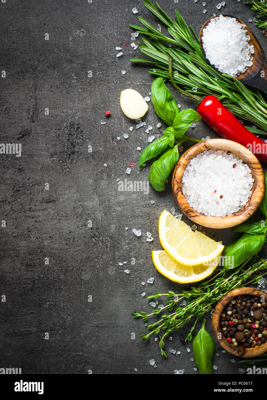 Spices food background selection hi-res stock photography and images ...