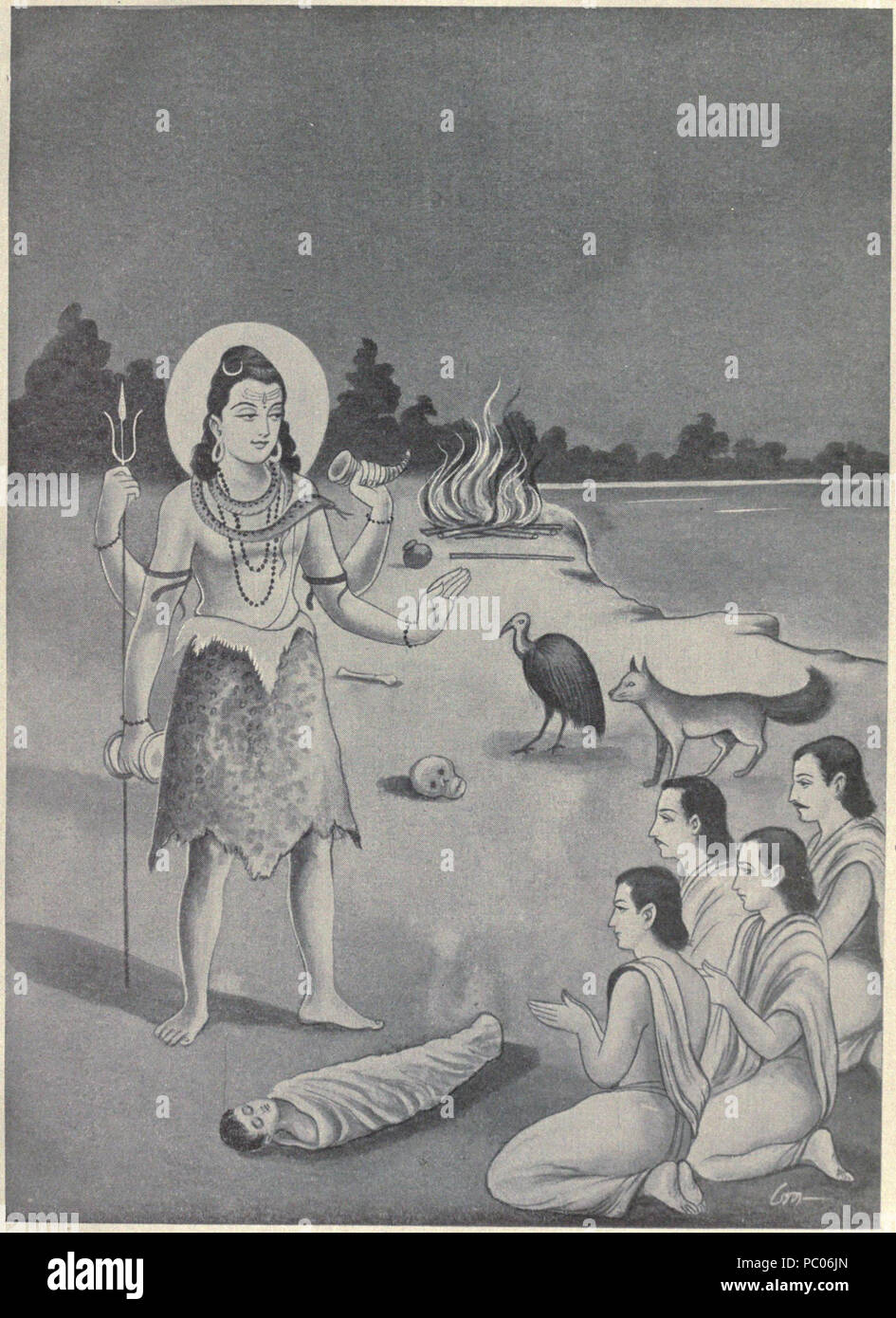 248 God Shiva mercy on Dead Brahmin boy and Vulture Stock Photo - Alamy