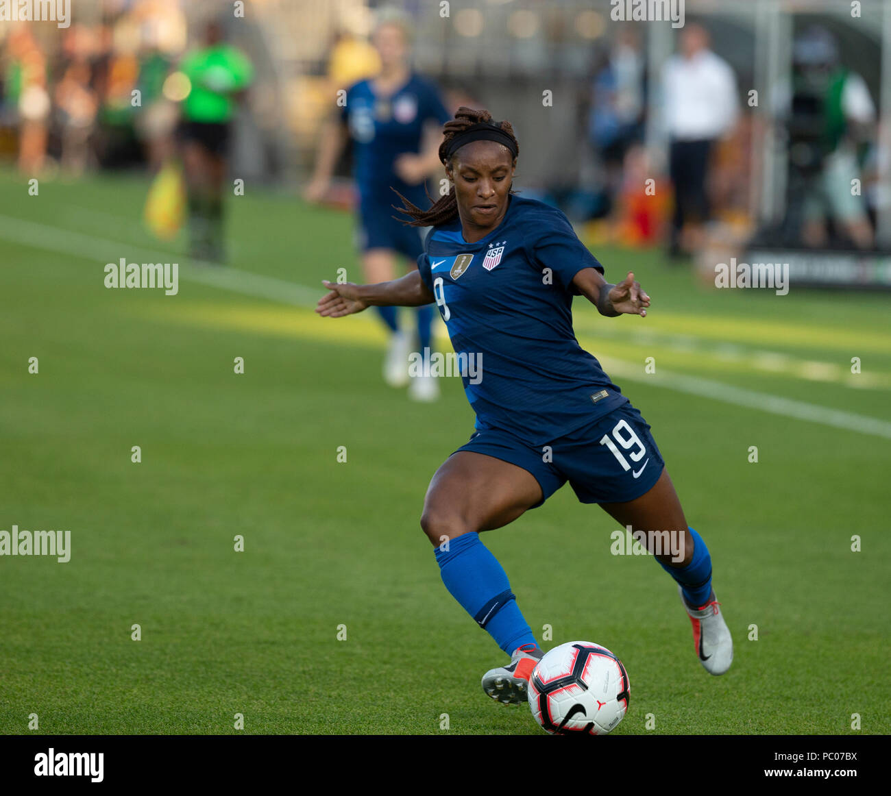 East Hartford, United States. 29th July, 2018. Crystal Dunn (19) of USA ...