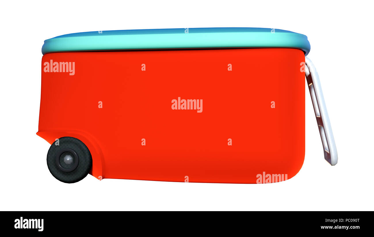 3D rendering of a red cooler isolated on white background Stock Photo ...