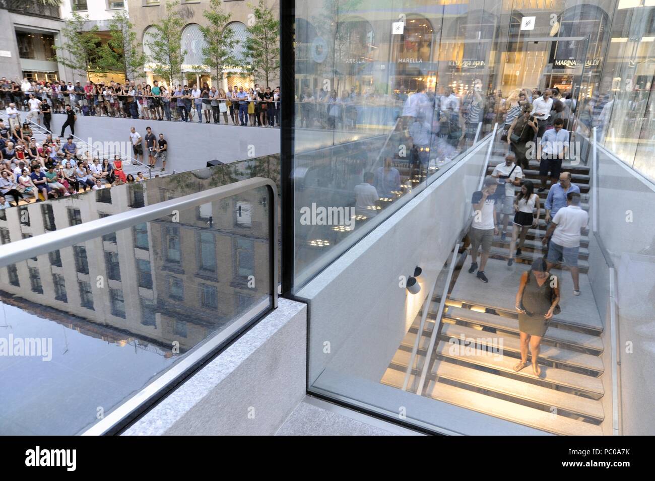 Milan (Italy), the Apple Store in Liberty Square, designed by architect ...