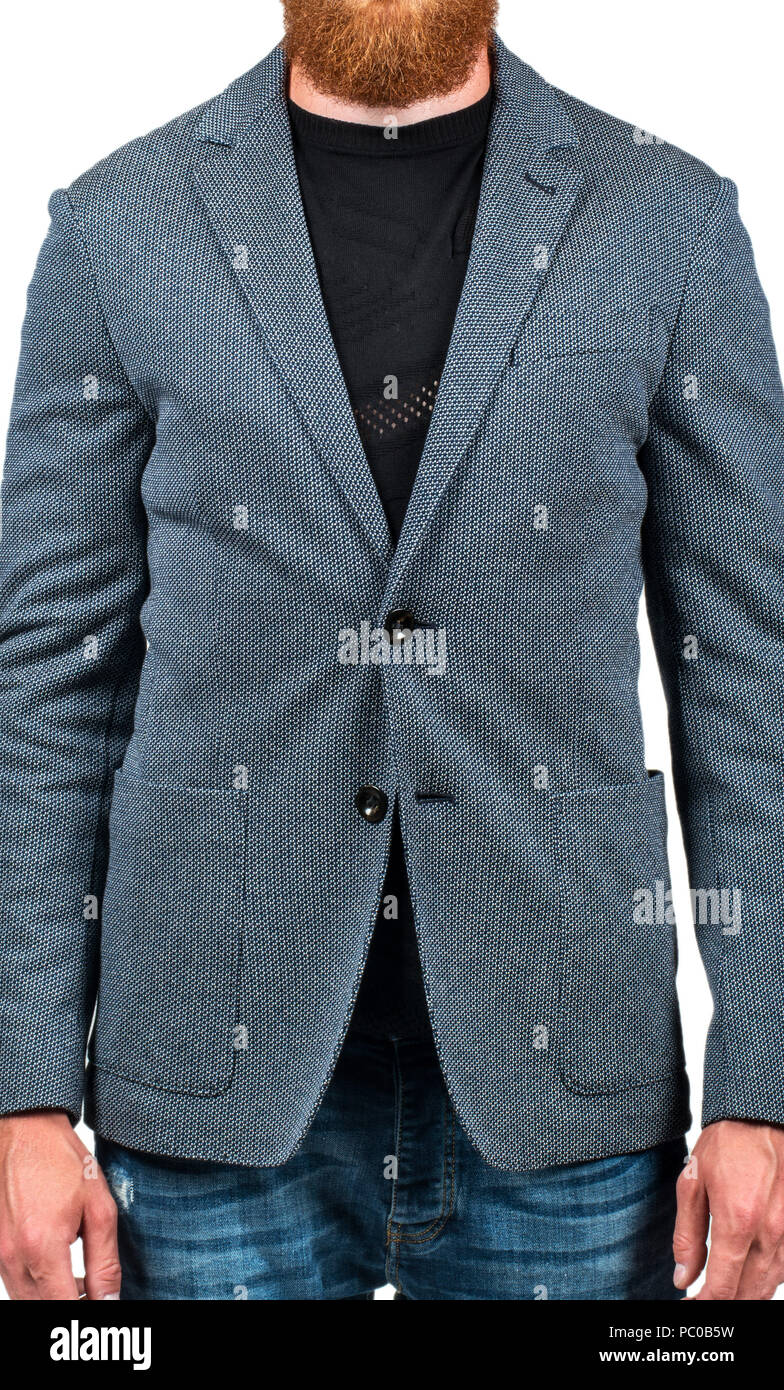 Male model in a fashionable jacket close-up Stock Photo - Alamy