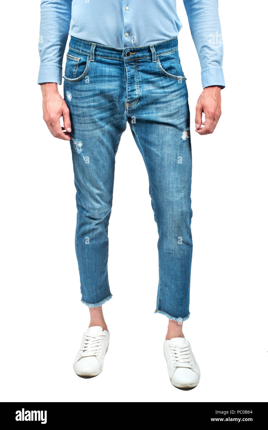 Adult male model wearing jeans hi-res stock photography and images - Alamy