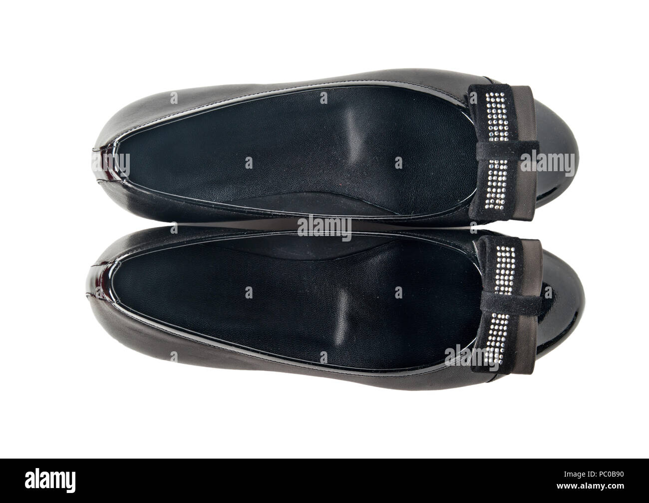 Black womens shoes isolated on white background, top view Stock Photo ...