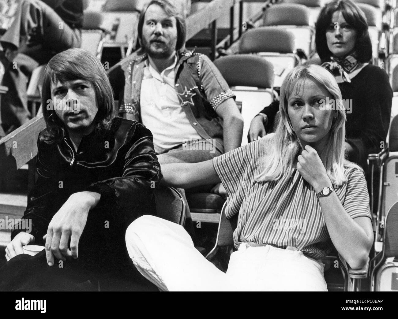 ABBA. Anni-Frid Lyngstad, Benny Andersson, Agnetha Fältskog and Björn Ulvaeus 1976 Stock Photo ...