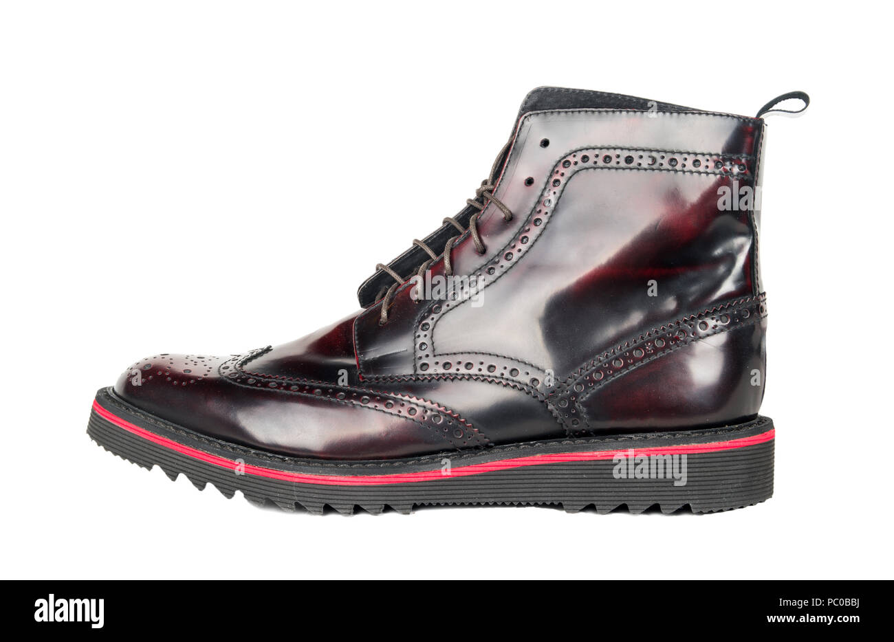 They are shiny leather shoes on white background Stock Photo - Alamy