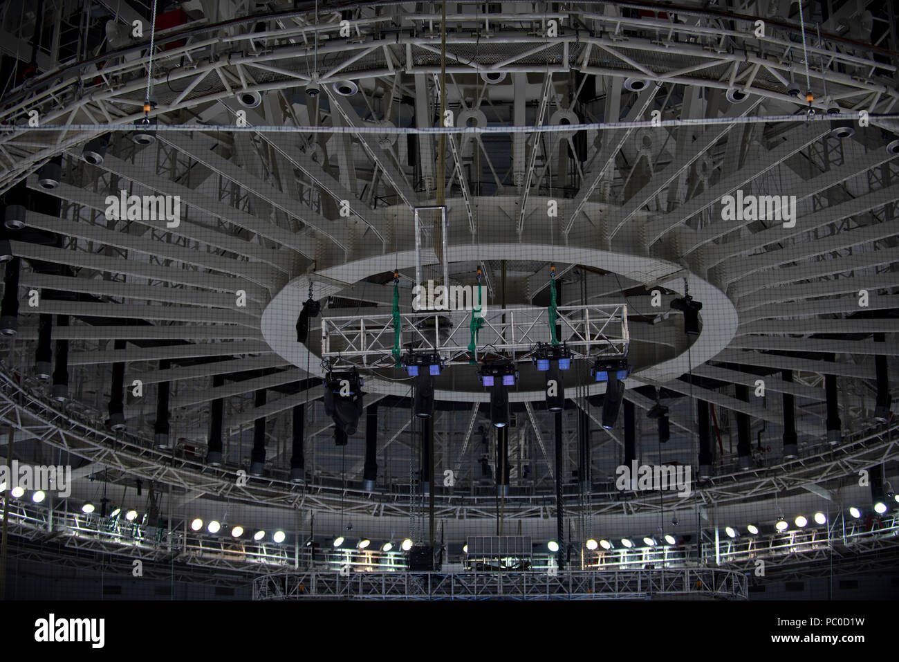 Ceiling above modern hockey rink Stock Photo - Alamy