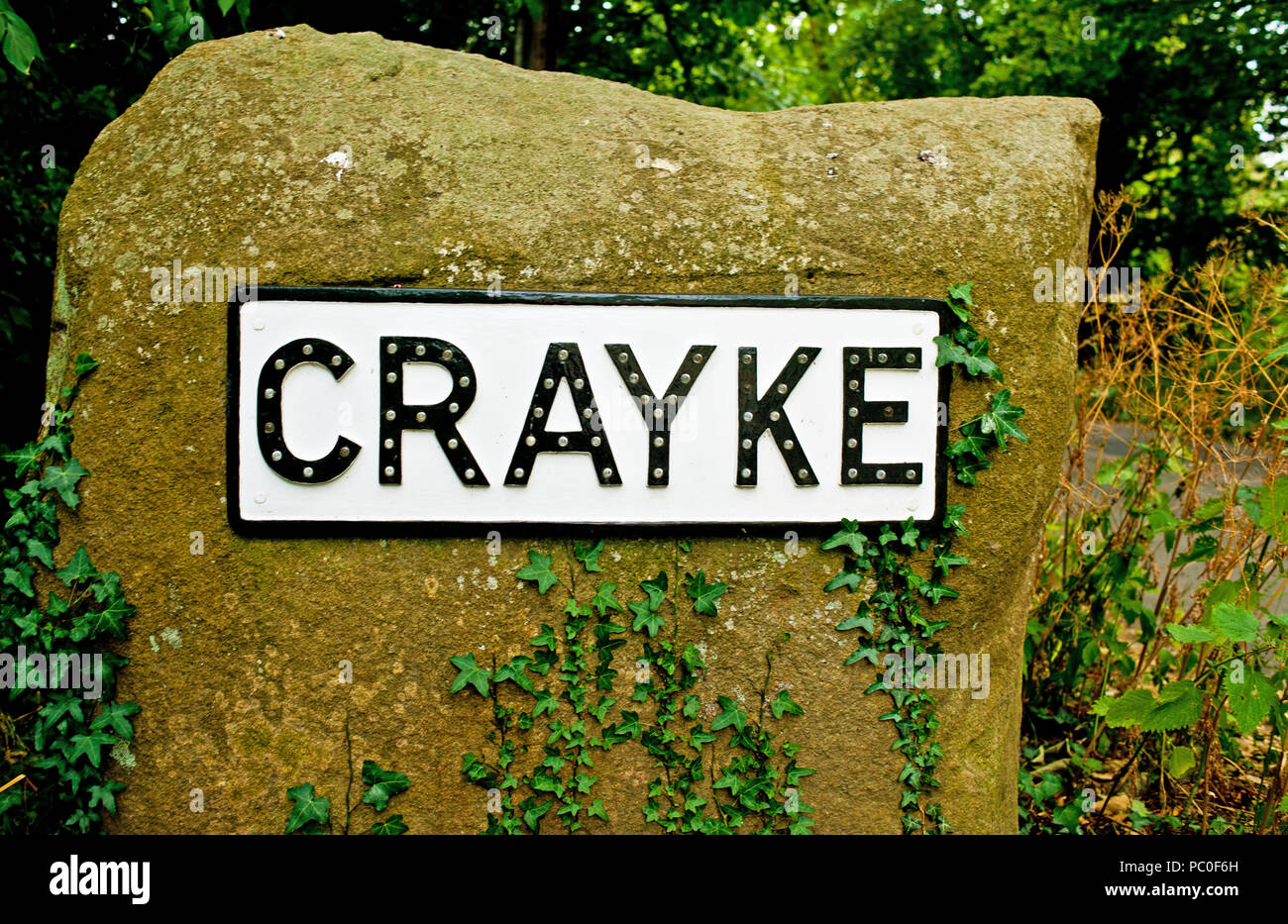 Crayke village sign hi-res stock photography and images - Alamy