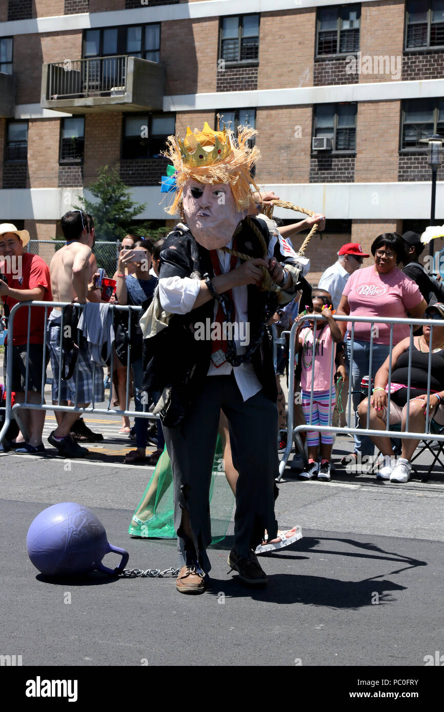New York, NY USA. 30th. Jul, 2018. Known as the Trump Puppet performer ...