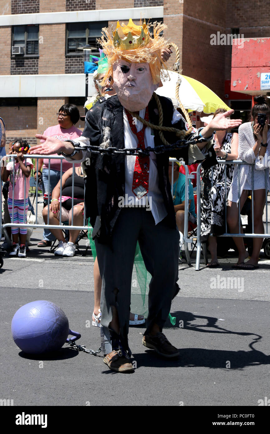 New York, NY USA. 30th. Jul, 2018. Known as the Trump Puppet performer ...