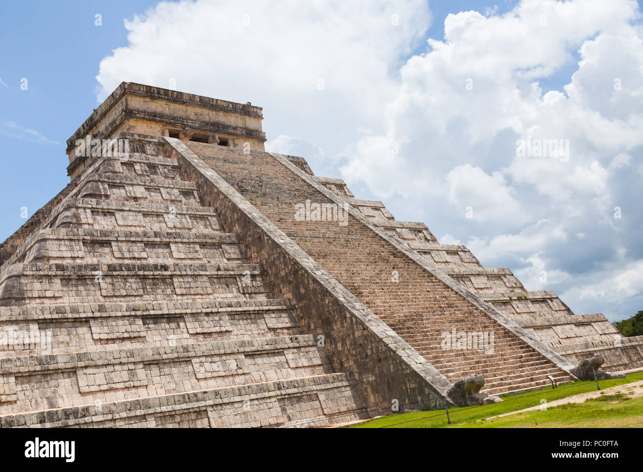A view of "Temple of Kukulkan (El Castillo)" most famous pyramid at ...