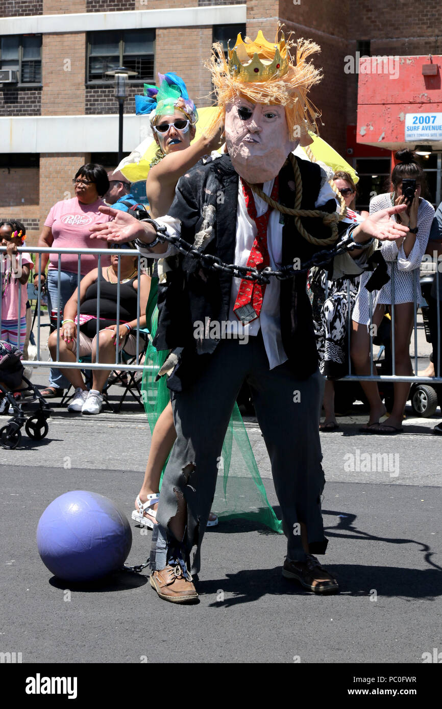 New York, NY USA. 30th. Jul, 2018. Known as the Trump Puppet performer ...