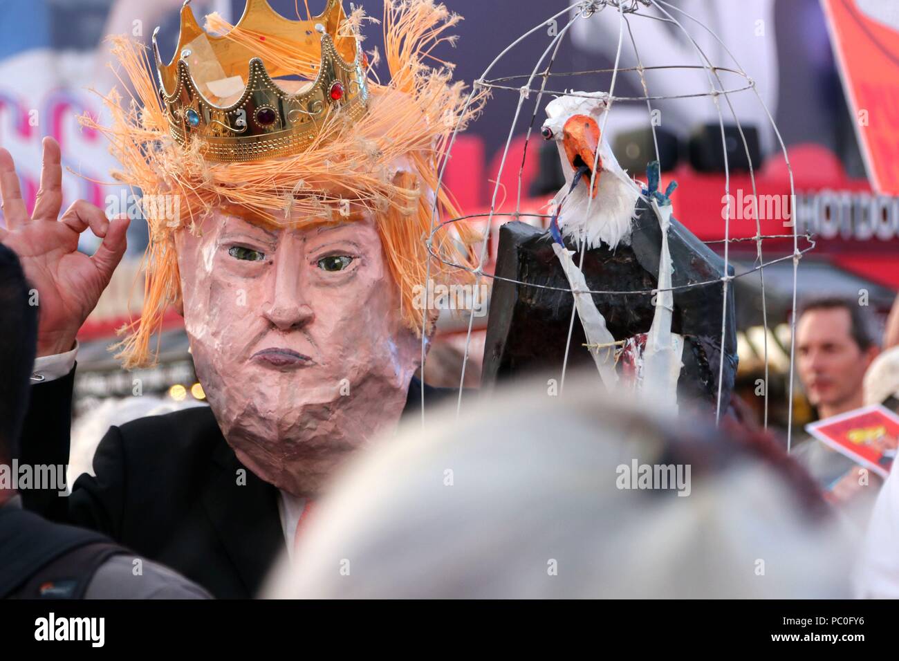 New York, NY USA. 30th. Jul, 2018. Known as the Trump Puppet performer ...