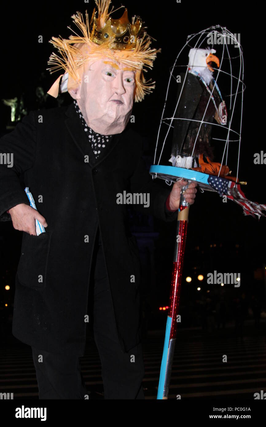 New York, NY USA. 30th. Jul, 2018. Known as the Trump Puppet performer ...