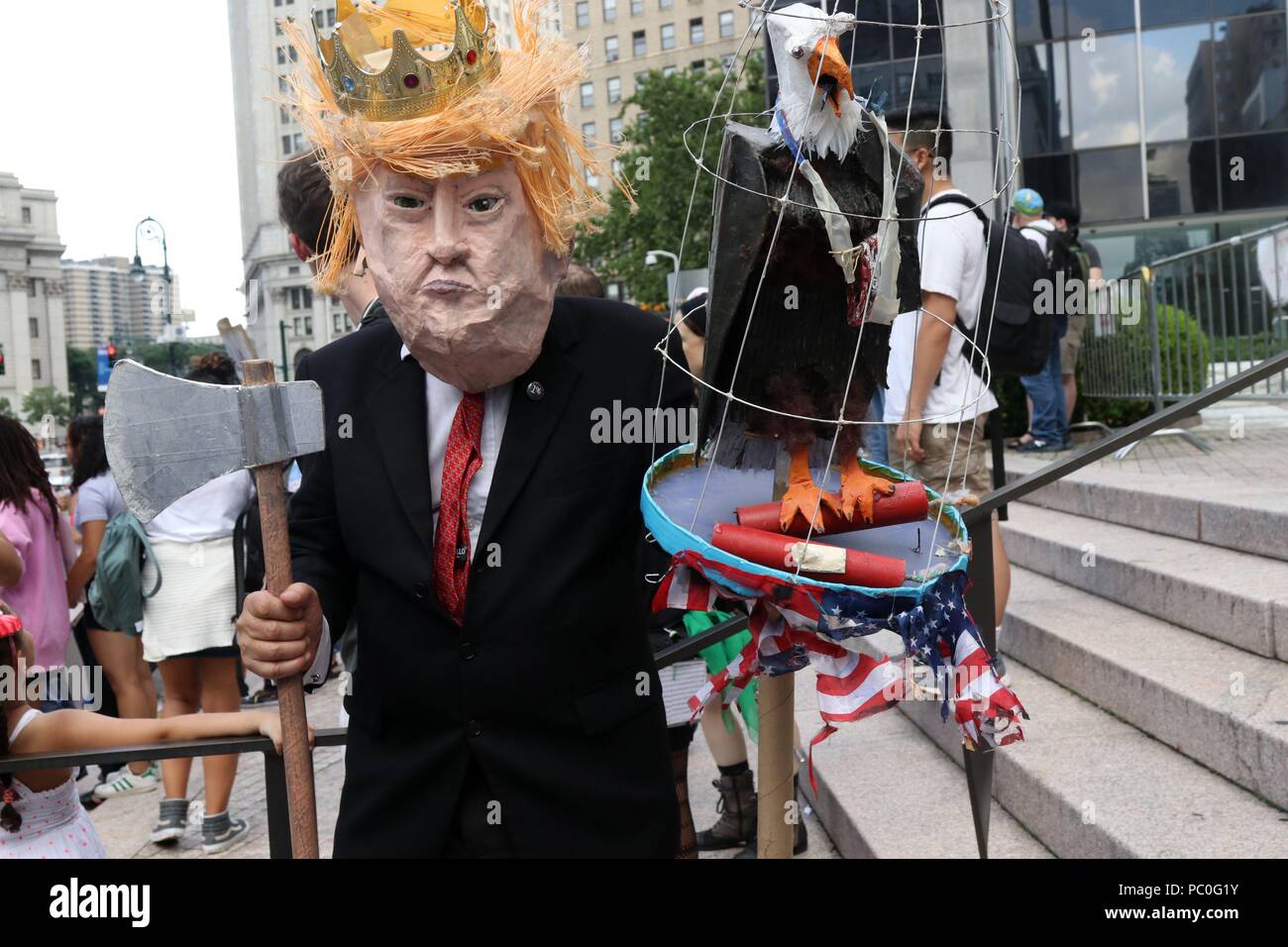 New York, NY USA. 30th. Jul, 2018. Known as the Trump Puppet performer ...