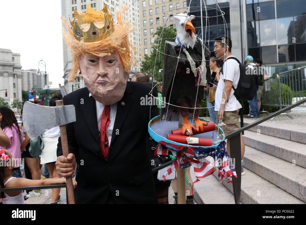 New York, NY USA. 30th. Jul, 2018. Known as the Trump Puppet performer ...