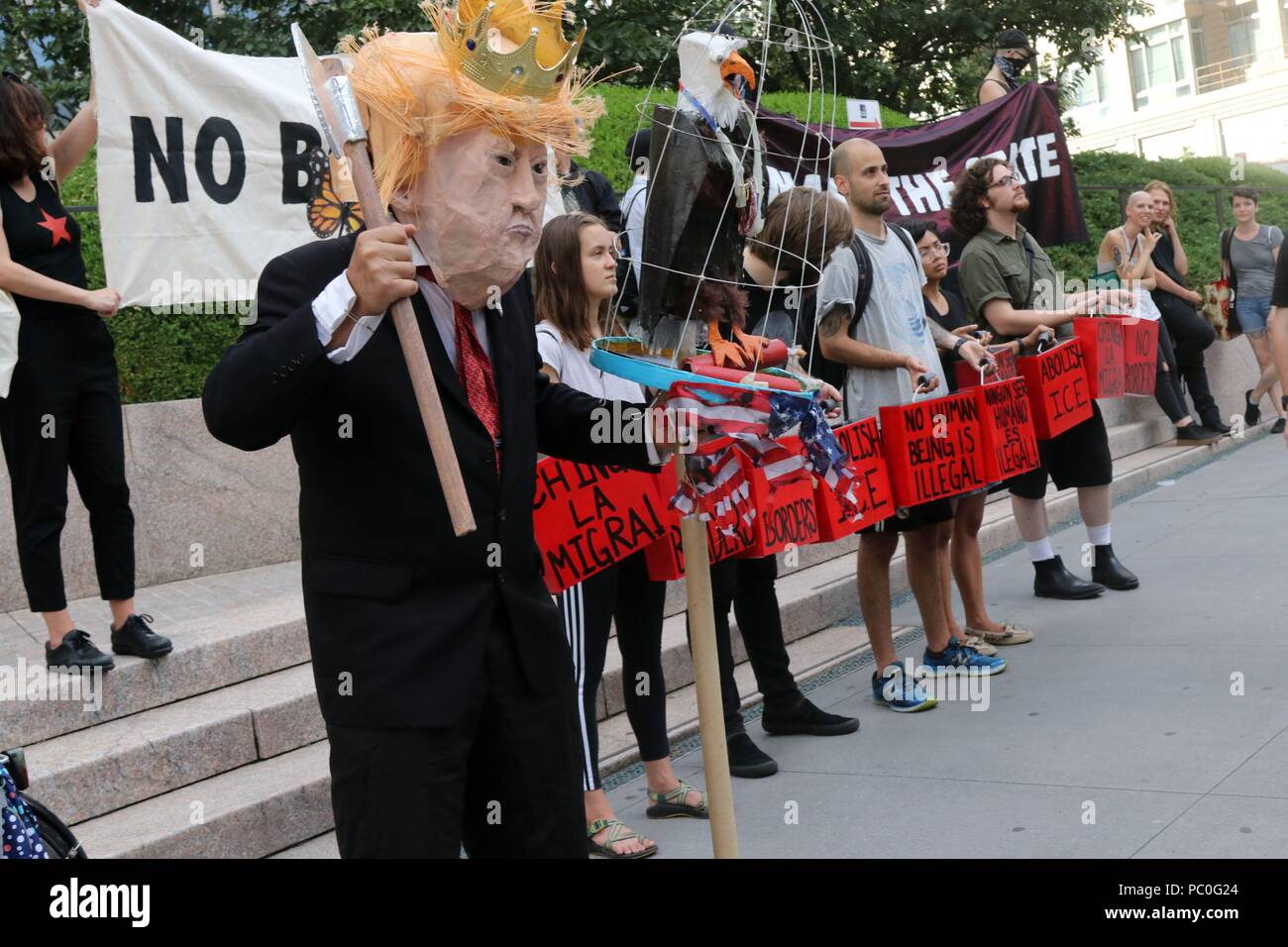 New York, NY USA. 30th. Jul, 2018. Known as the Trump Puppet performer ...
